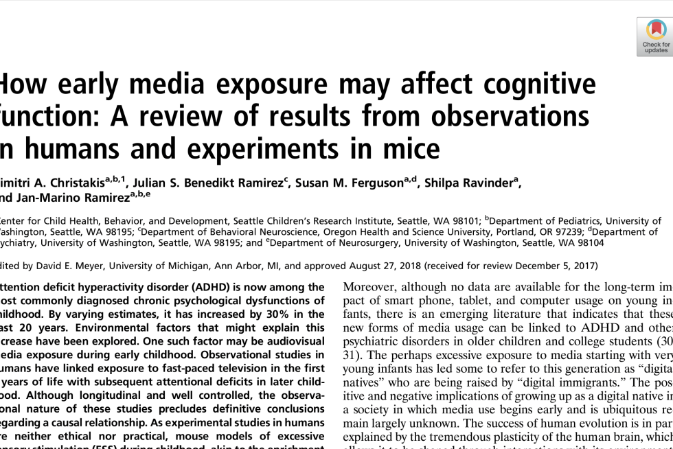 How early media exposure may affect cognitive function: A review of ...