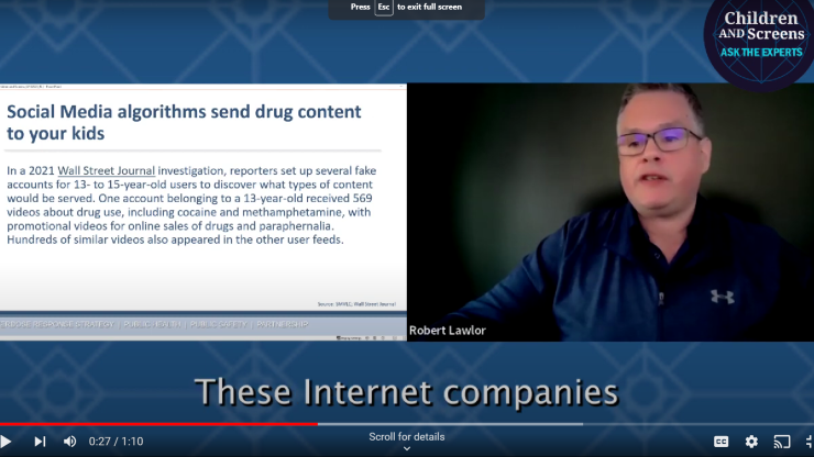 Social Media Algorithms, Drug Content, and Children - Children and Screens