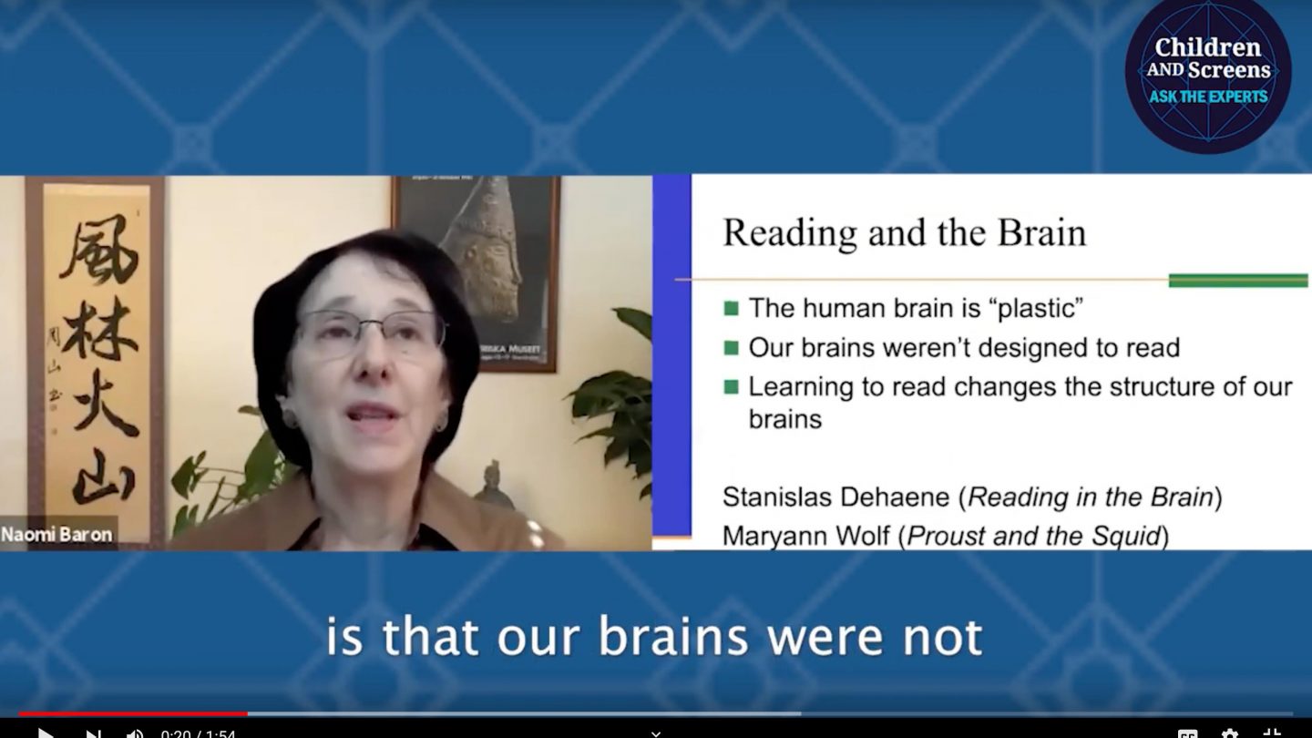 Screen time, brain development, and literacy - Children and Screens