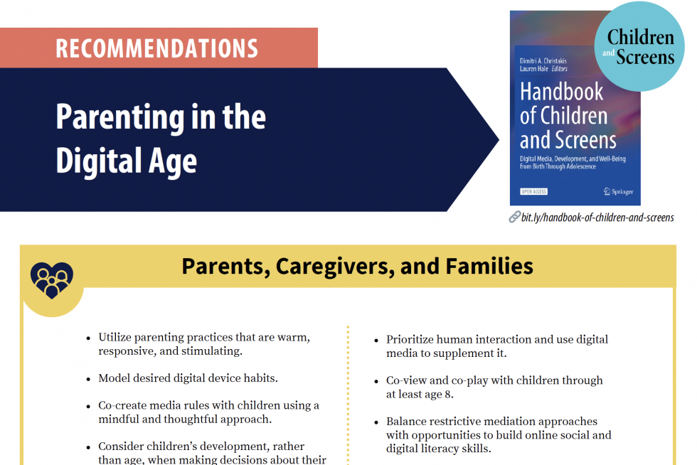 Parenting in the Digital Age: Summary and Recommendations - Children ...