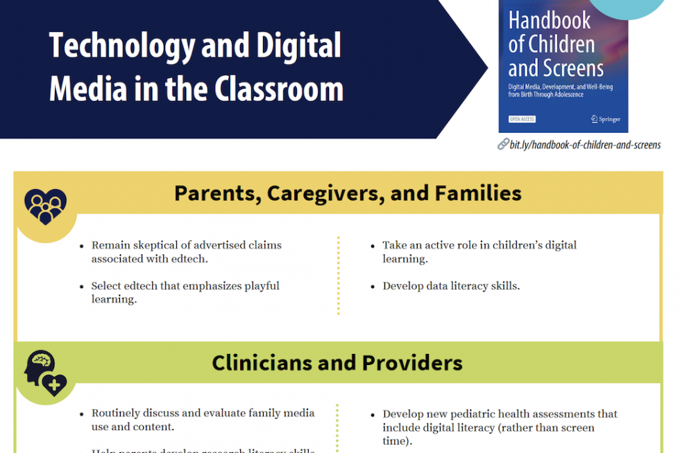 Education Technology: Summary and Recommendations - Children and Screens